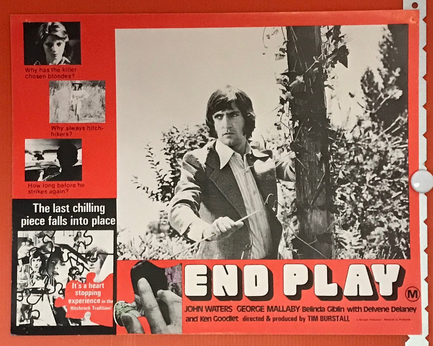 ORIGINAL LOBBY CARDS - END PLAY - 1976 - Australia - set of 8 - George ...