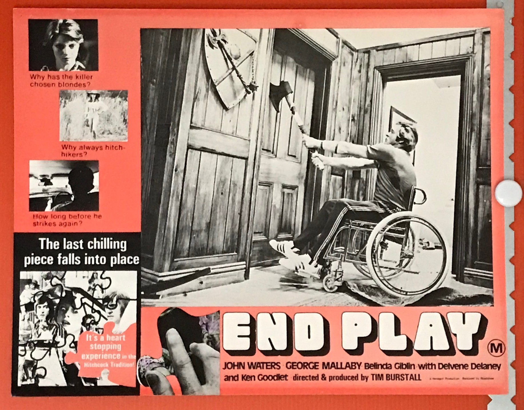 ORIGINAL LOBBY CARDS - END PLAY - 1976 - Australia - set of 8 - George ...