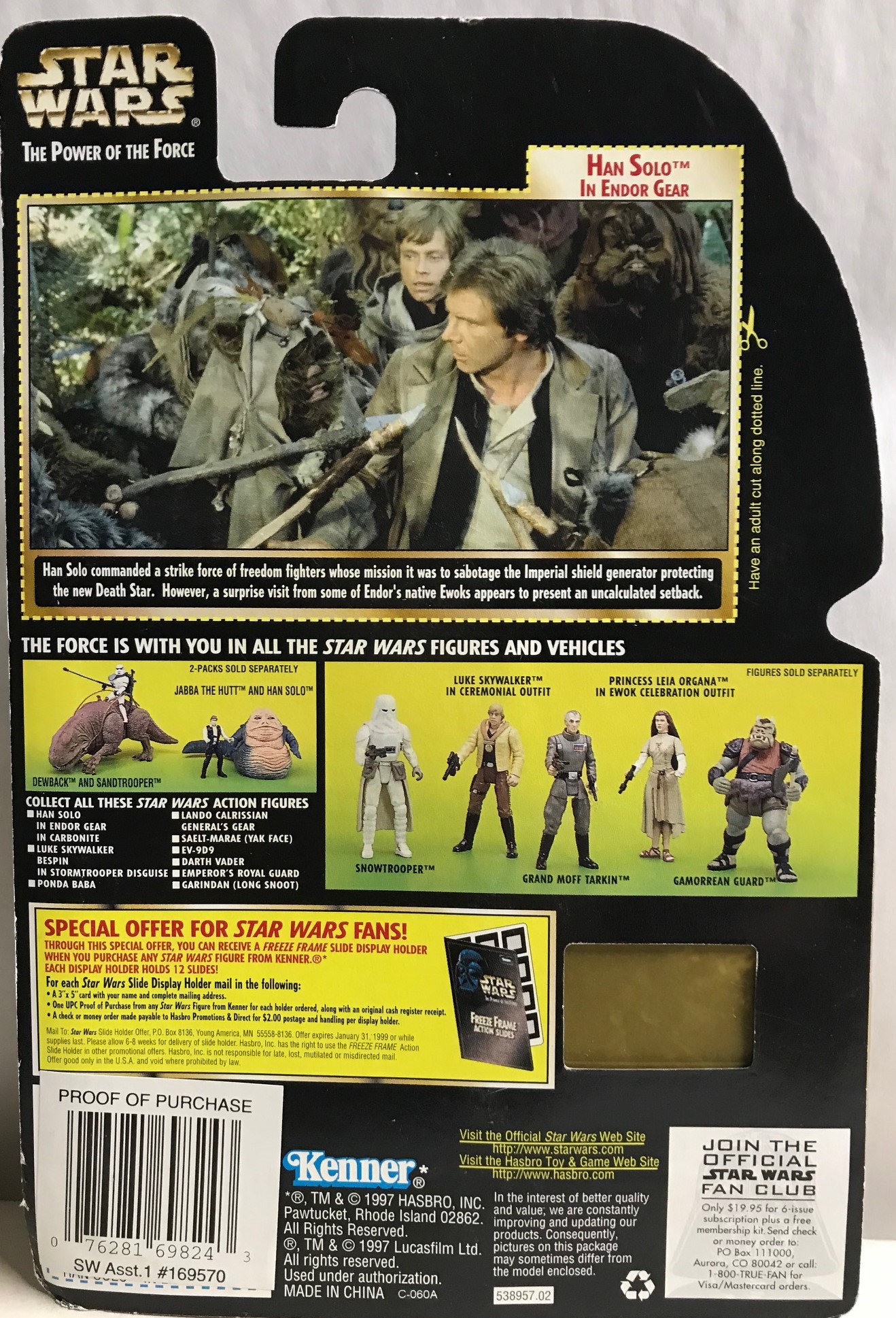 STAR WARS - KENNER - POTF - HAN SOLO - "in ENDOR GEAR" - with Blaster ...