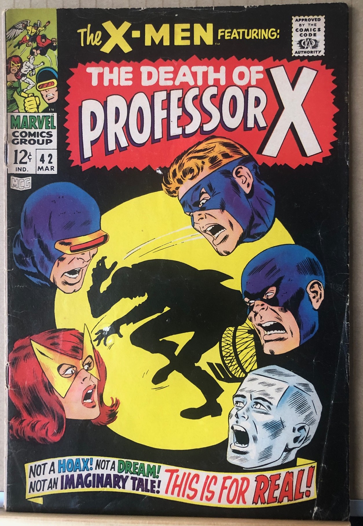 COMIC BOOK - MARVEL - THE X-MEN - "The Death of Professor X" - #42 ...