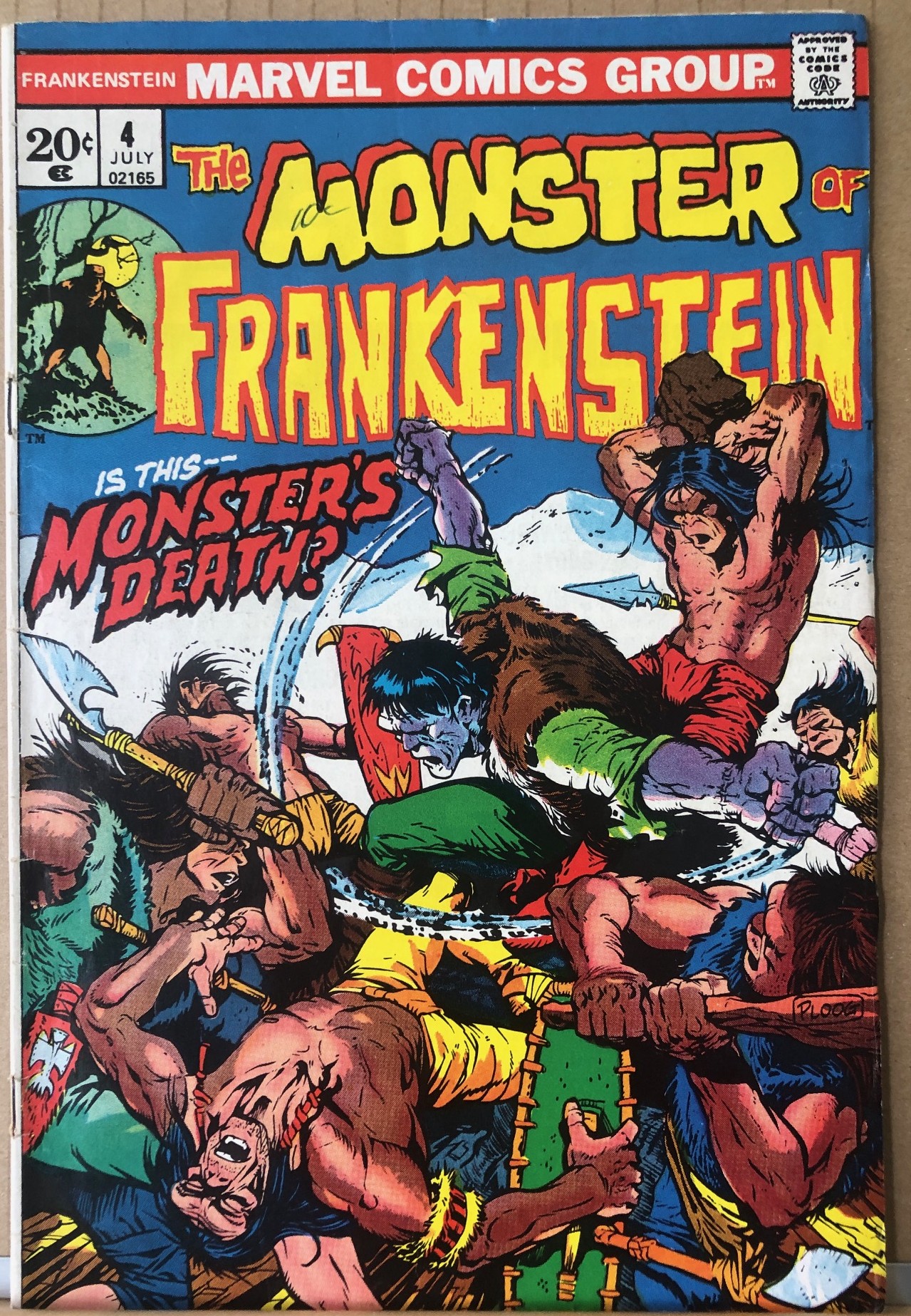 COMIC BOOK - MARVEL - THE MONSTER OF FRANKENSTEIN - #4 - Vol.1, Jul ...