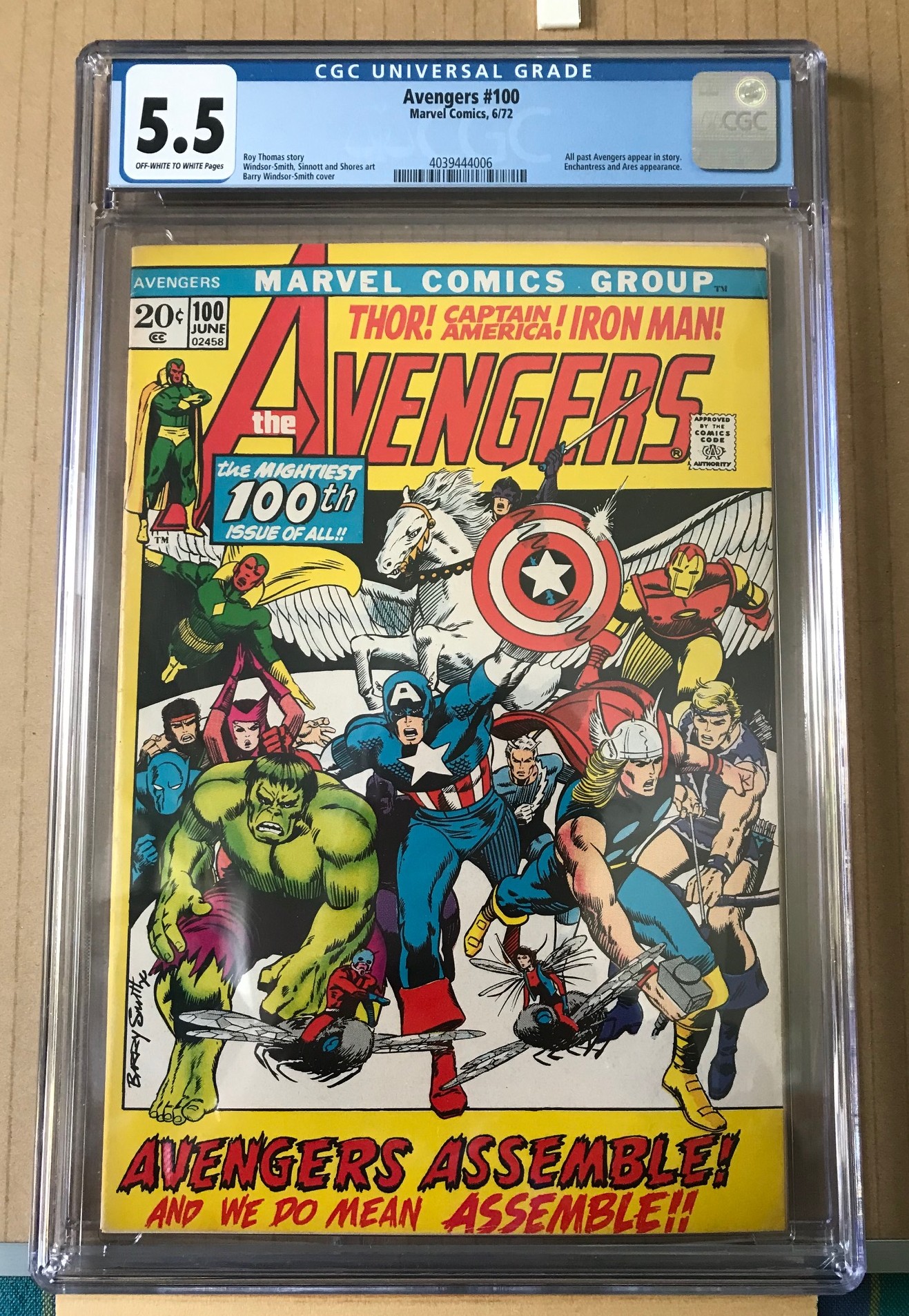 COMIC BOOK - MARVEL - THE AVENGERS - #100 - 5.5 CGC - June 1972 - SOLD ...