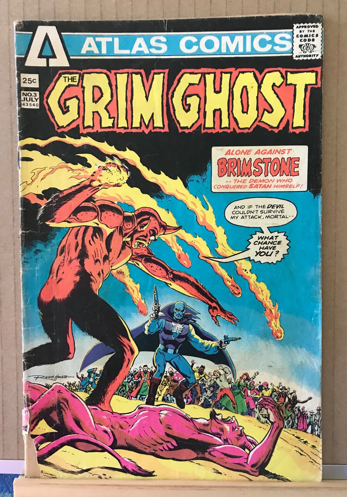 COMIC BOOK - ATLAS COMICS - THE GRIM GHOST - #3 - Vol.1, JUL 1975 - X ...