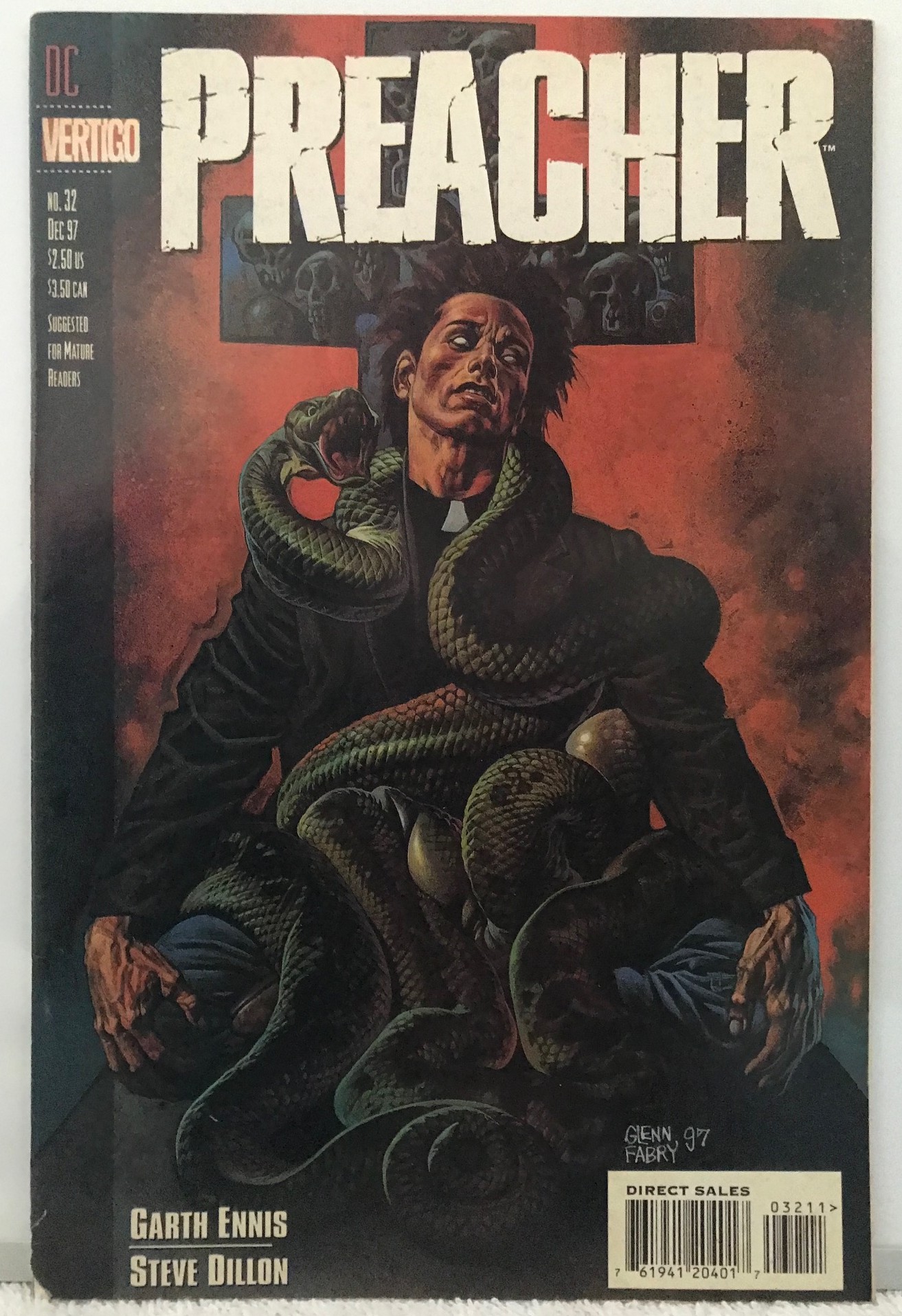 COMIC BOOK - DC VERTIGO - PREACHER - #32 - Vol.1, Dec 1997 - X Marks ...