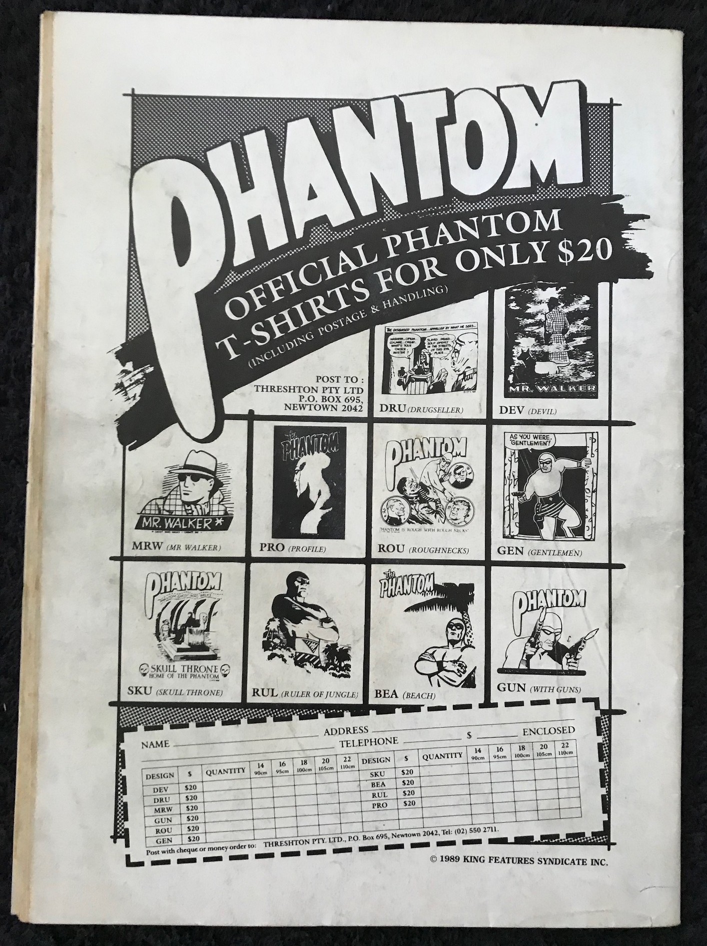 FREW PHANTOM COMIC #936-a - X Marks The Shop