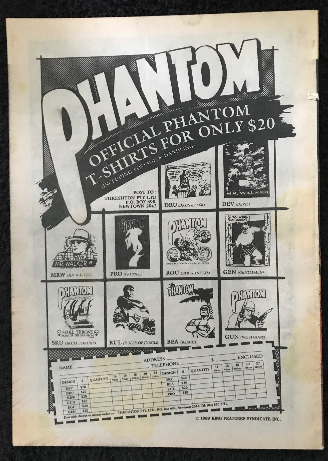 FREW PHANTOM COMIC #954-a - X Marks The Shop